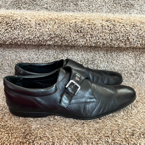 Versace Collection | Shoes | Versace Collection Mens Black Leather Monk ...